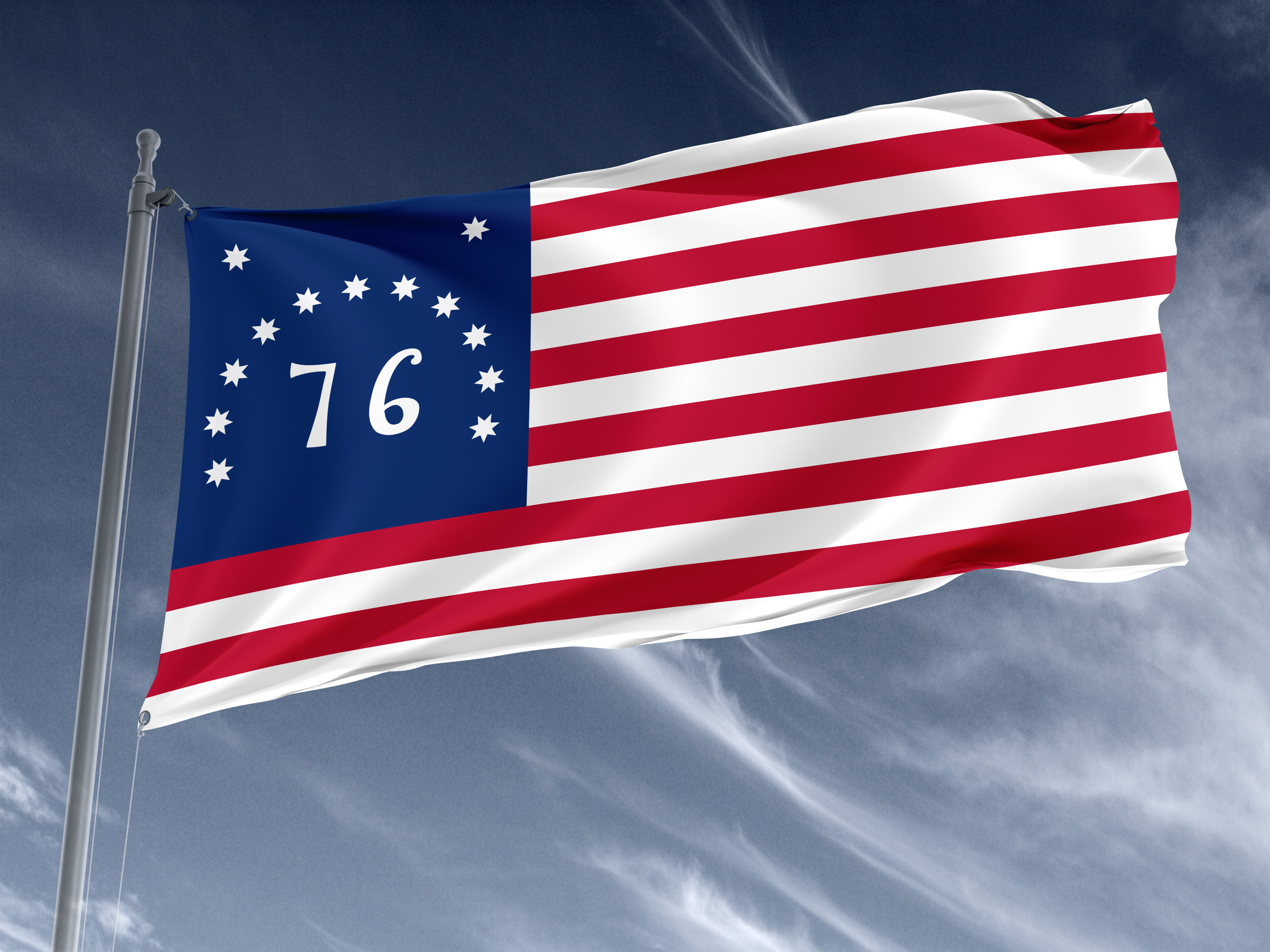 Bennington 76 Flag, Unique Design Print, Double Sided Large Flag, Size ...