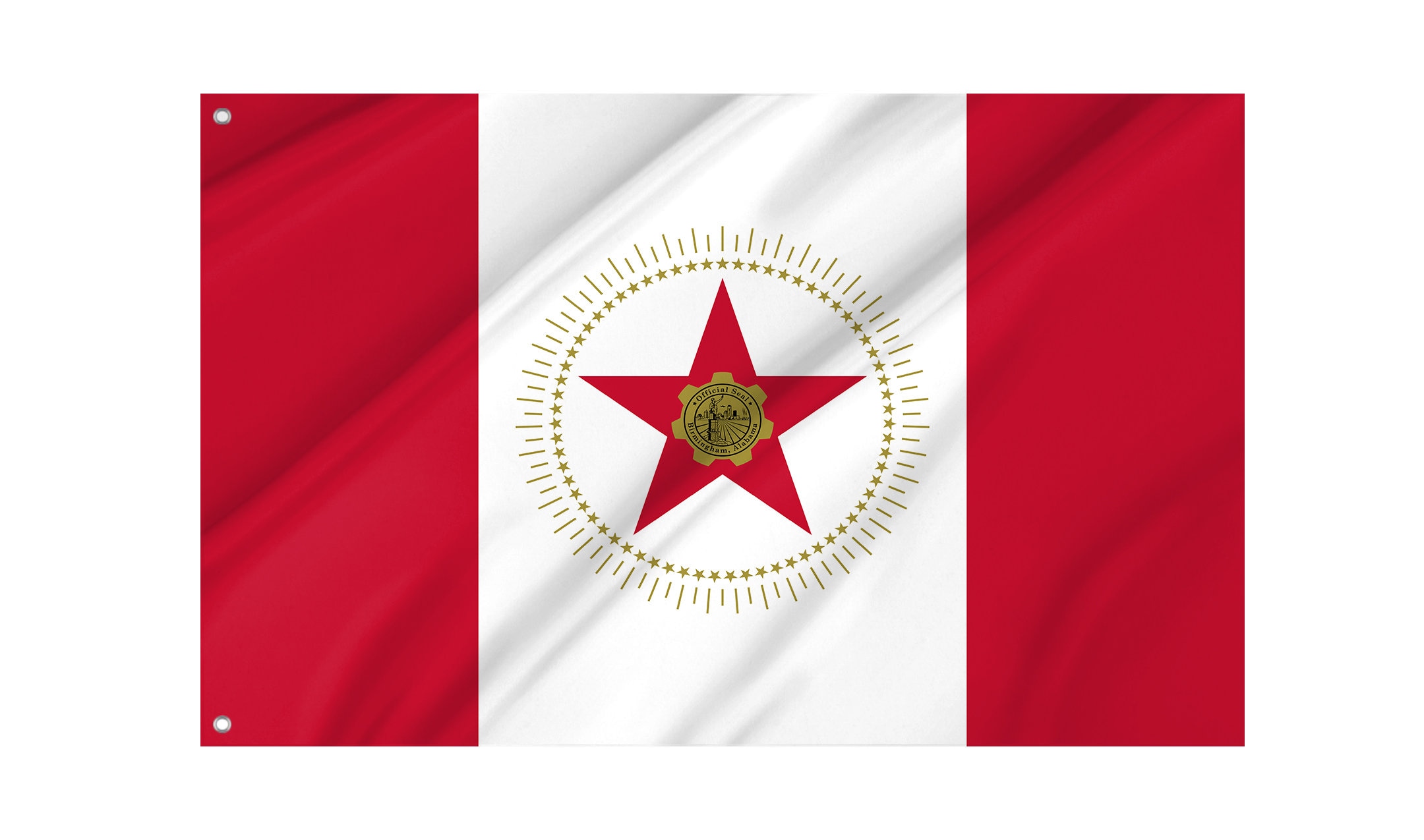 Birmingham, Alabama Flag, Unique Design Print, Double Seams, Bright ...