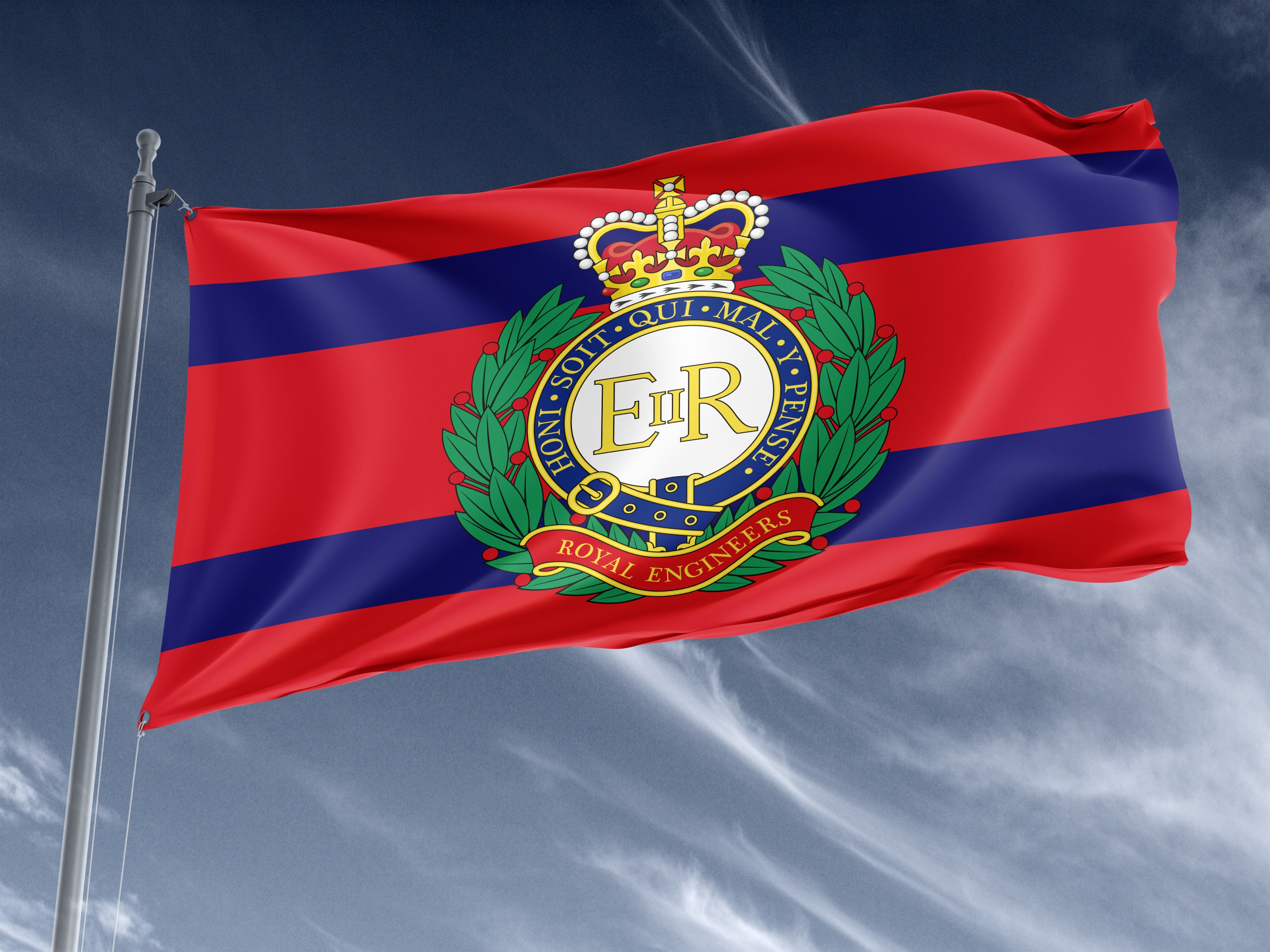 Flag of Royal Engineers Corps, Unique Design Print, Flags for Indoor ...
