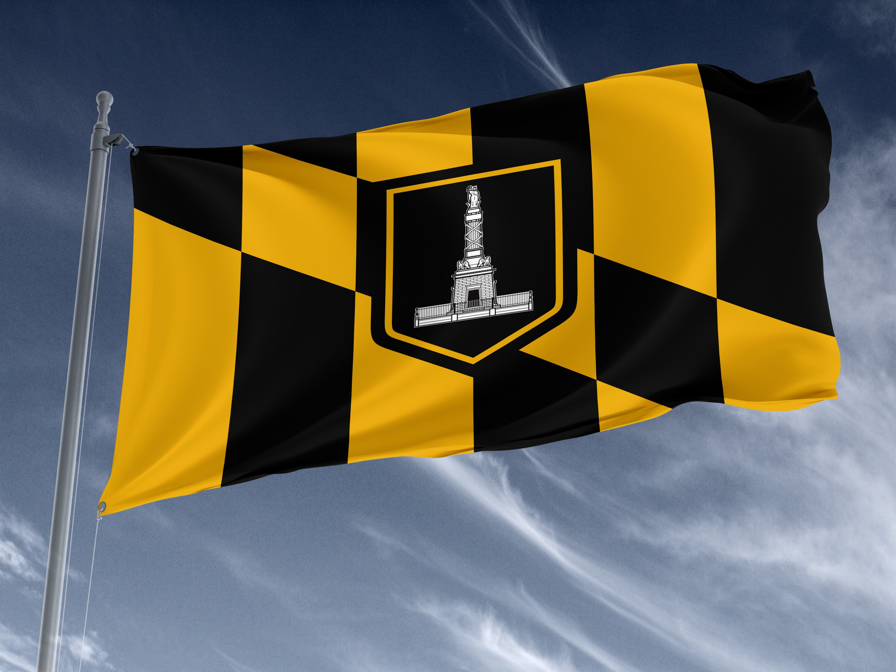Baltimore, Maryland Flag, Unique Design Print, Double Seams, Bright ...