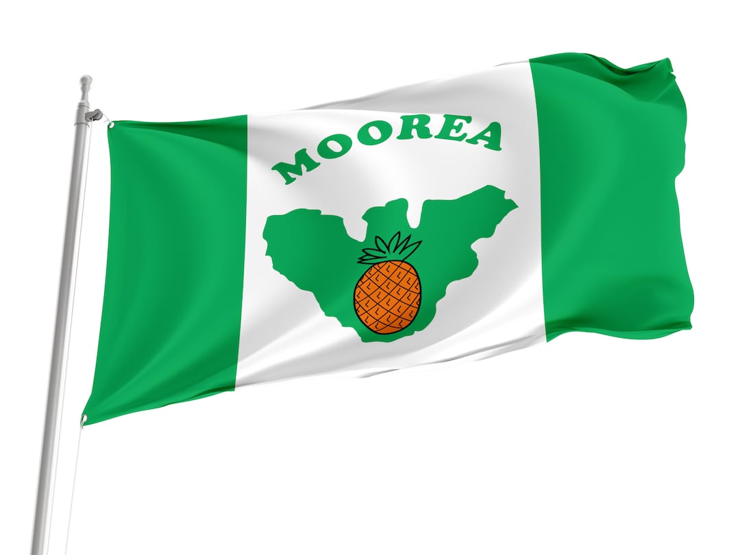 Flag Moorea-maiao, Windward Islands, French Polynesia, Unique Design ...