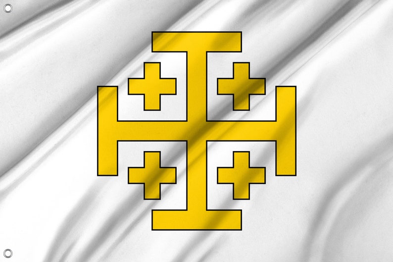 Kingdom of Jerusalem Flag, Patriotic Flags, Unique Design Print, Flags ...
