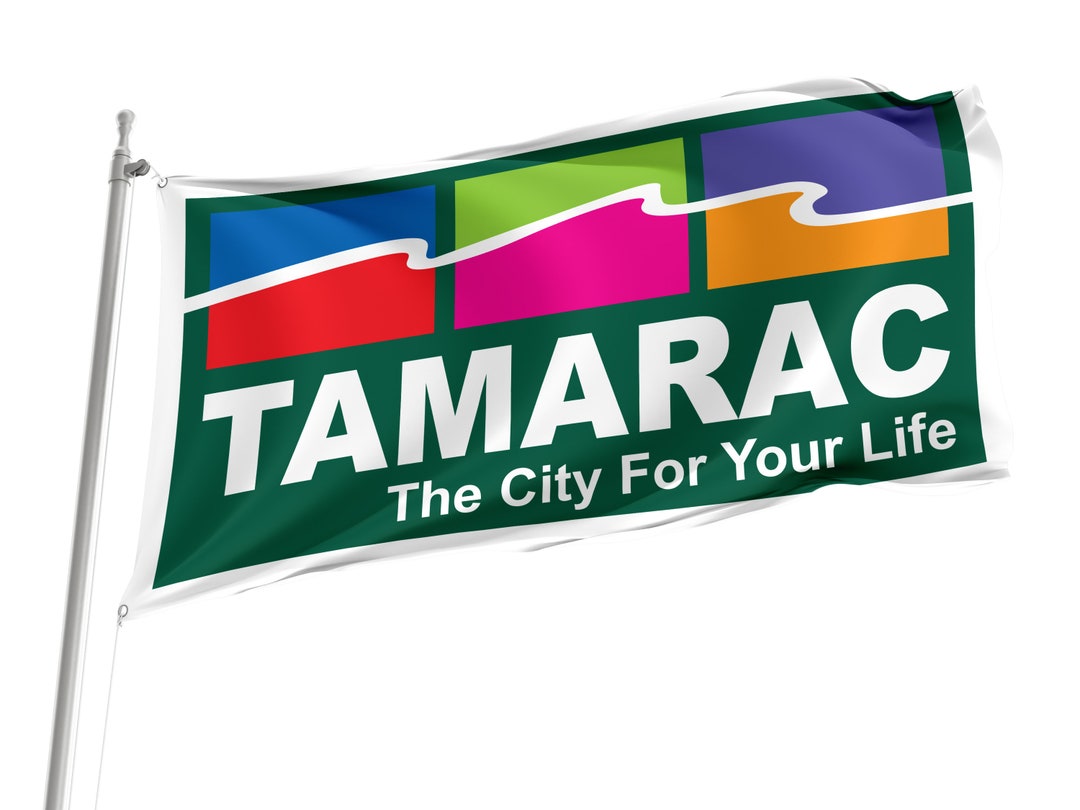 Tamarac, Florida Flag, Unique Design Print, Double Seams, Bright ...