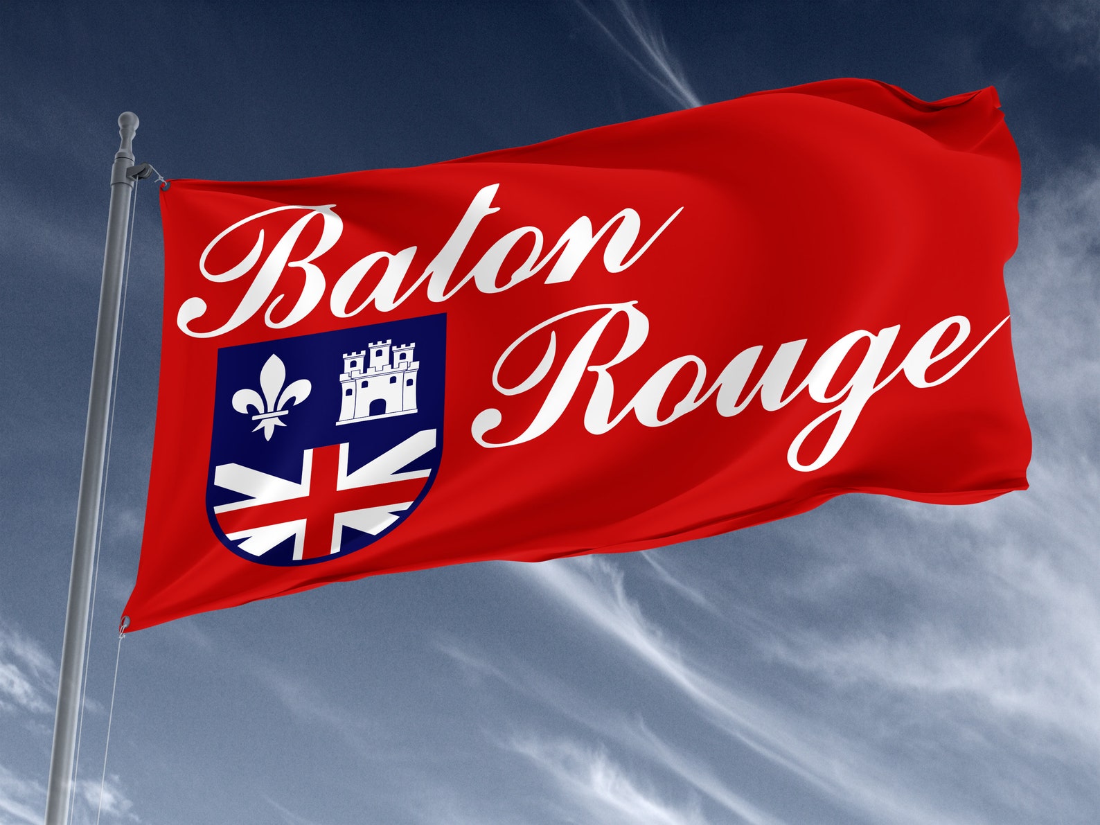 Baton Rouge, Louisiana Flag, Unique Design Print, Double Seams, Bright ...