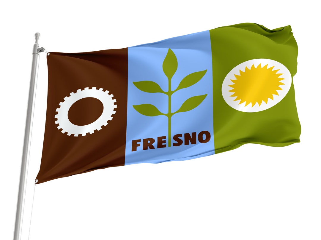 Fresno, California Flag, Unique Design Print, Double Seams, Bright ...