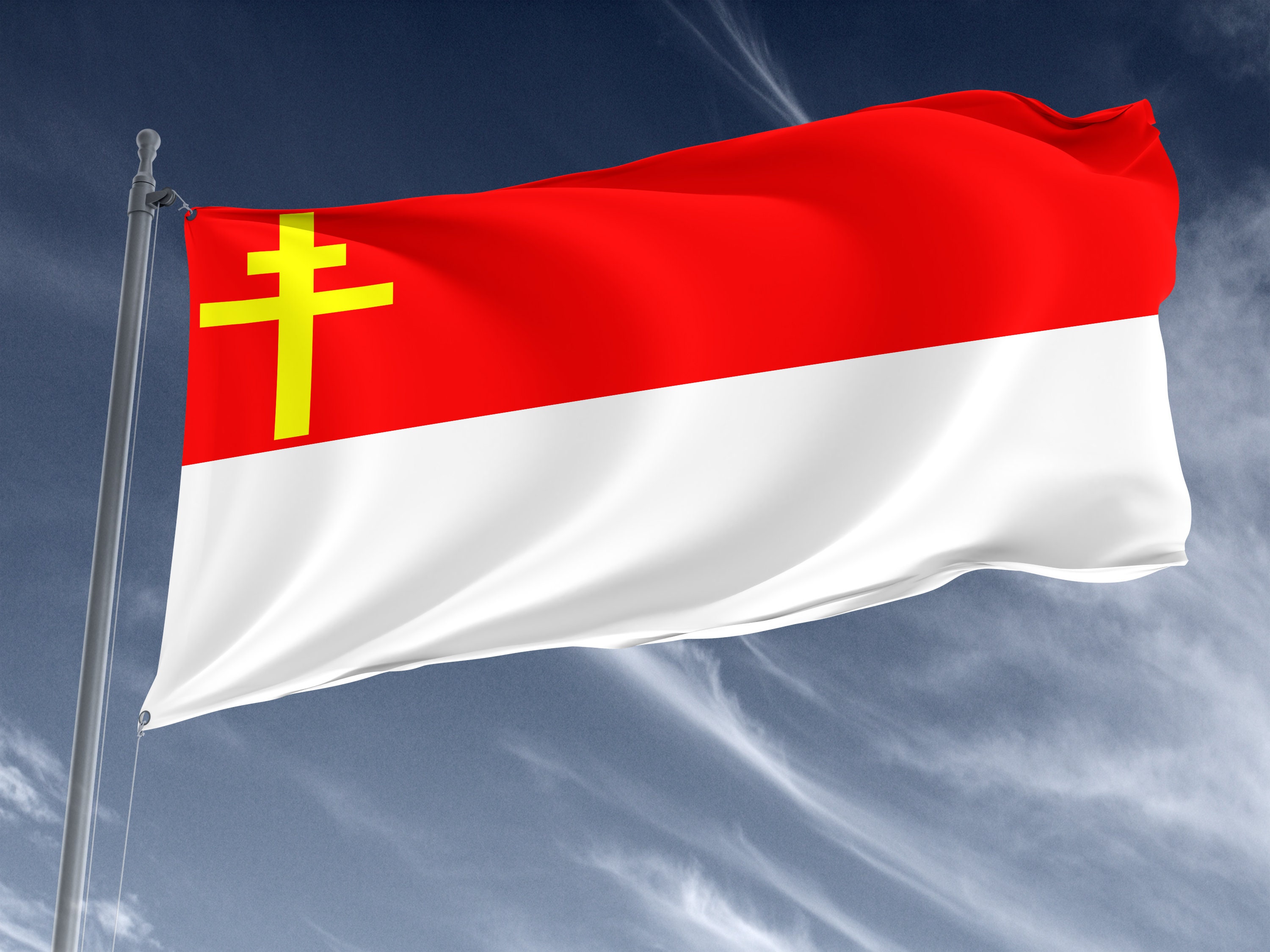 Flag of Alsace-lorraine With Brass Grommets, France, Unique Design Print, Double Sided Large ...