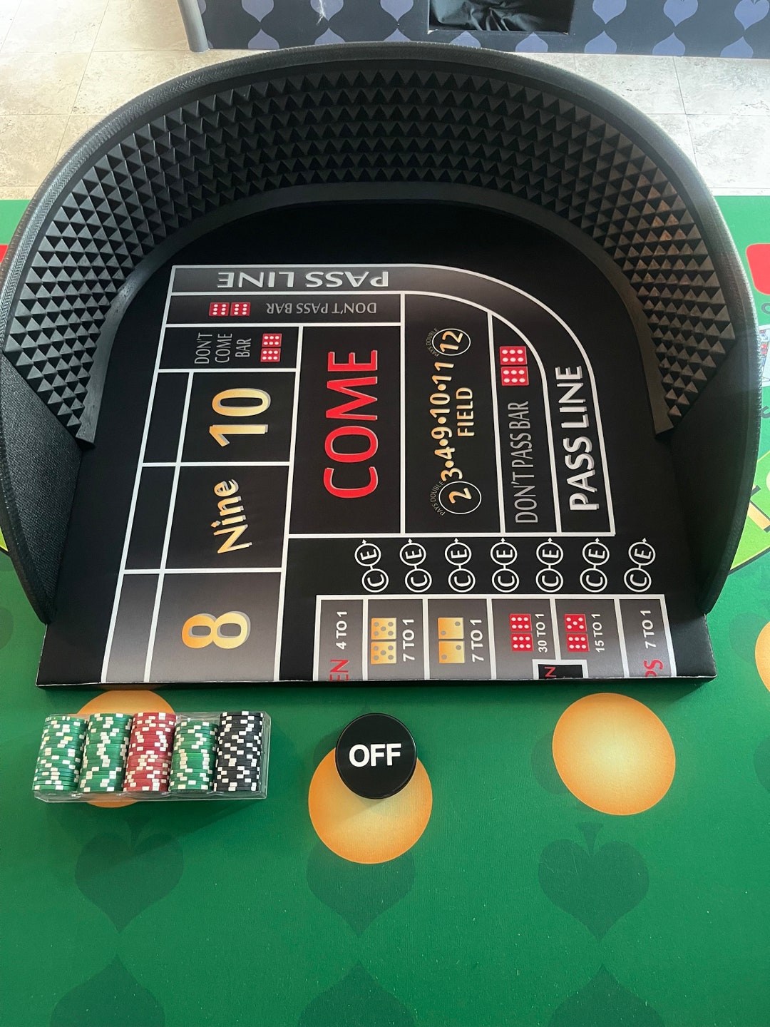 Craps Table Rig Black on Black PRACTICE TABLE With Vegas Style Layout ...