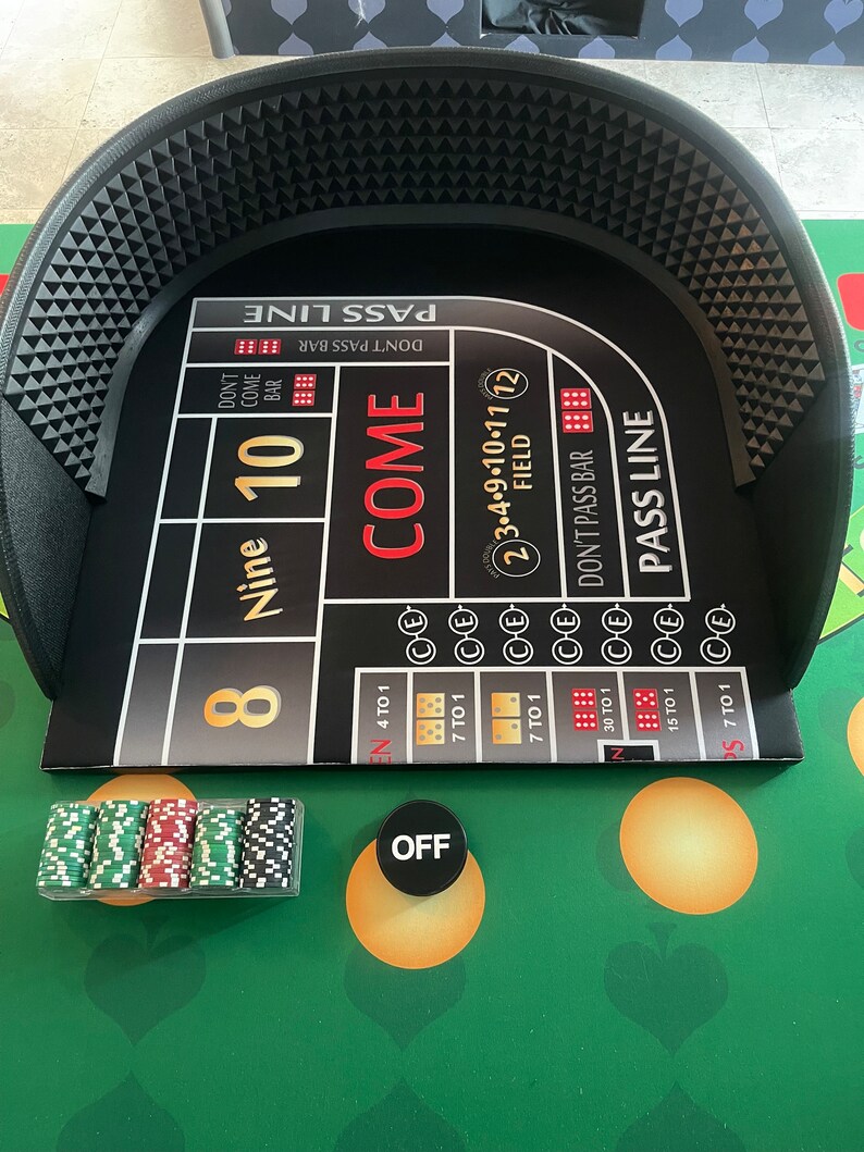 Craps Table Rig Black on Black PRACTICE TABLE With Vegas Style Layout ...