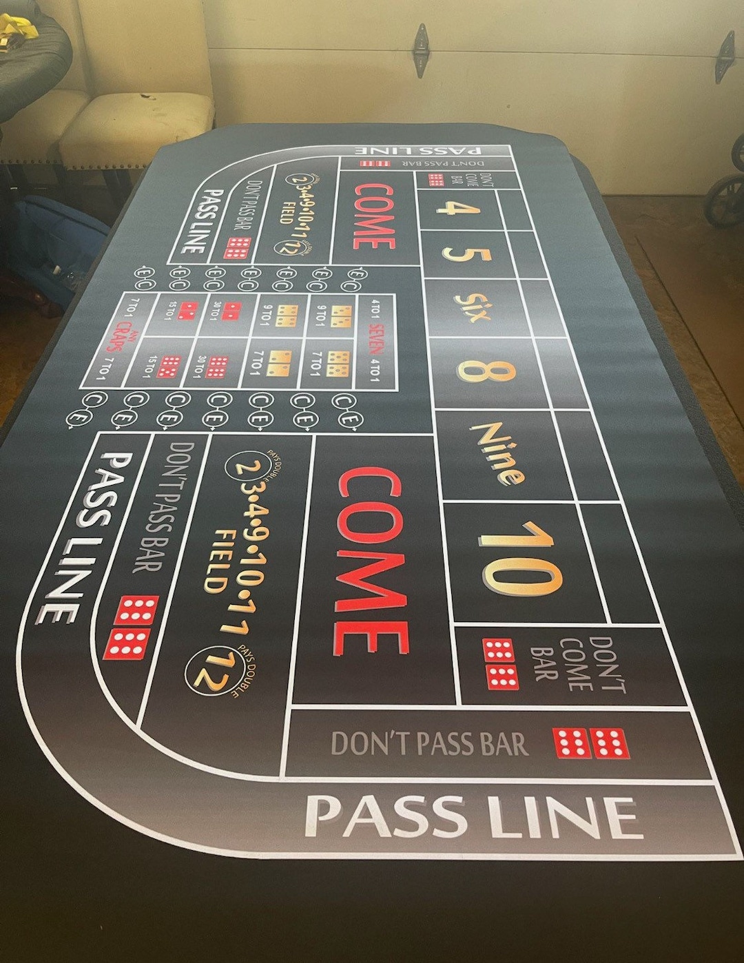 Bigger Craps Mat for Home Party 70"x 35" - Etsy