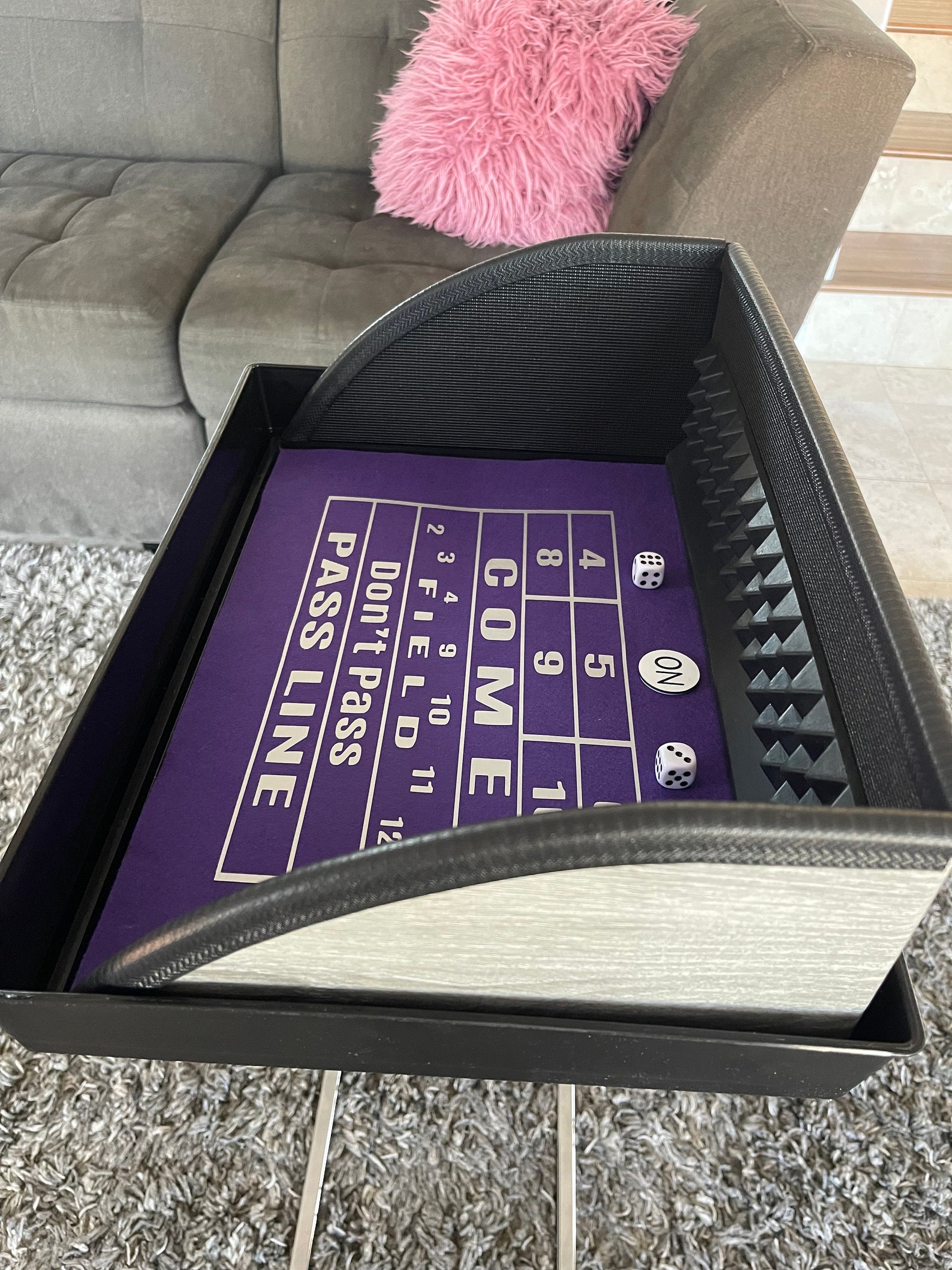 Mini Craps Table “purple Rain” With Diamond Walls - Etsy