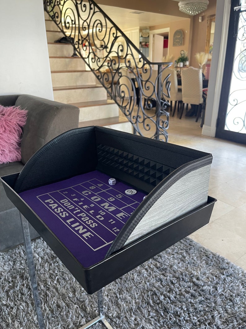 Mini Craps Table “purple Rain” With Diamond Walls - Etsy