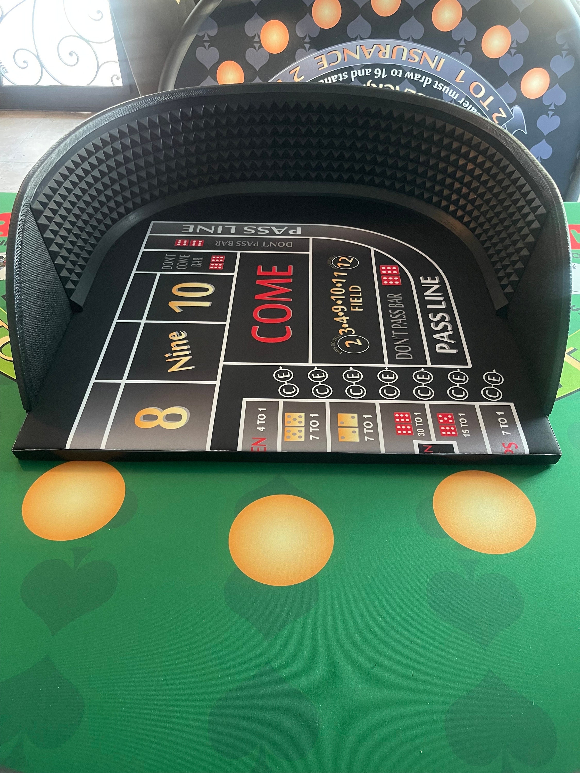 Craps Table Rig Black on Black PRACTICE TABLE With Vegas Style Layout ...