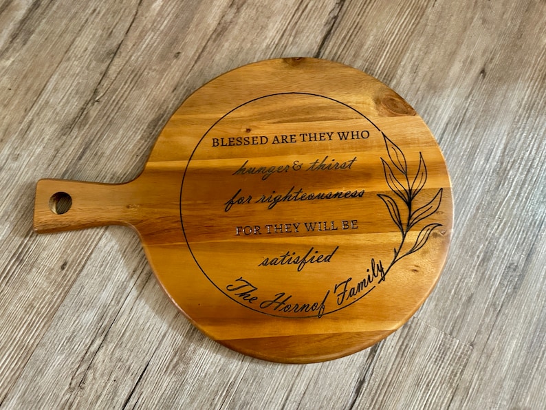 Beatitude Wood Board Personalized Scripture Serving Tray Hunger and ...