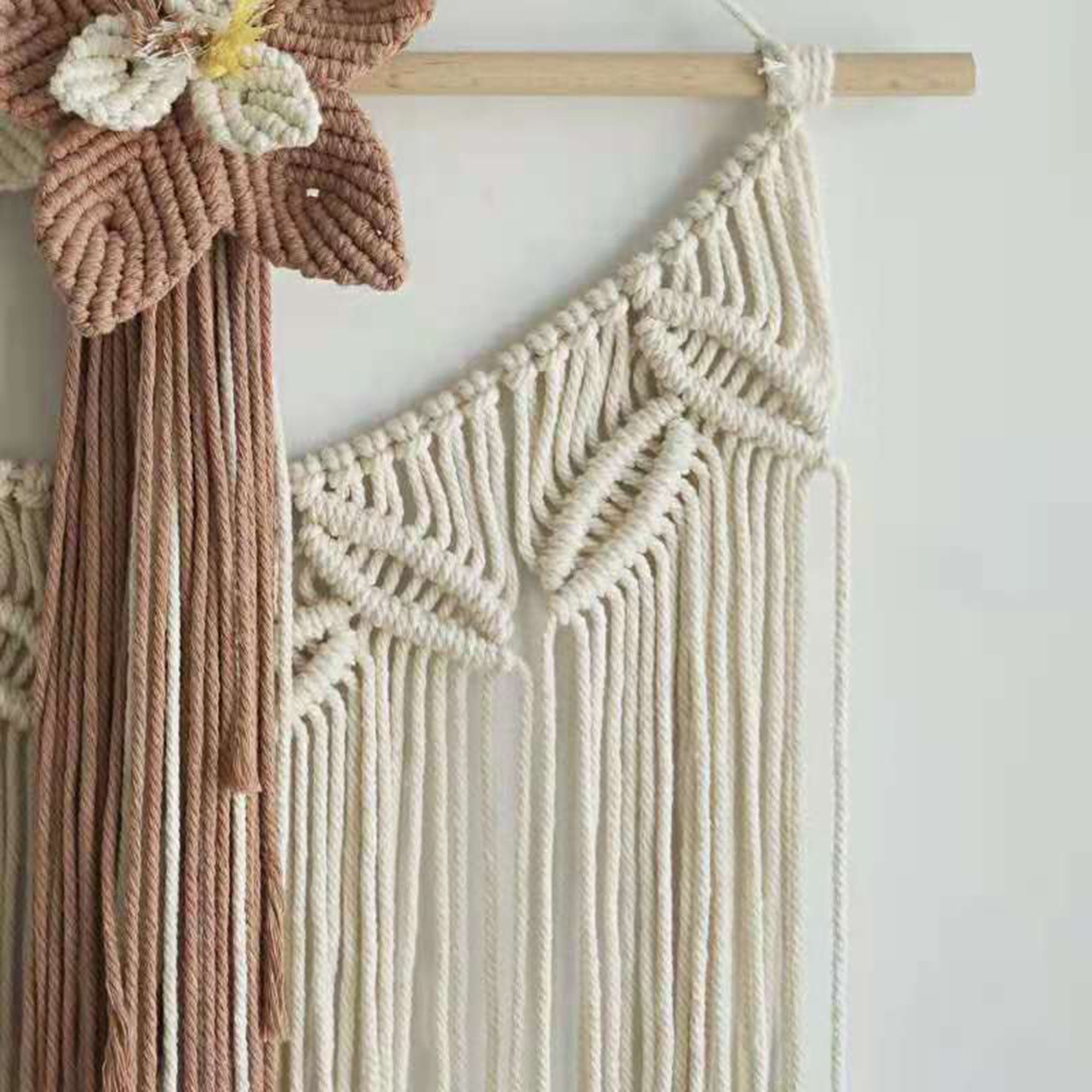 Macrame Petal Hemp Rope Tassel Dyed Tapestryhand Woven Wall Hanging ...
