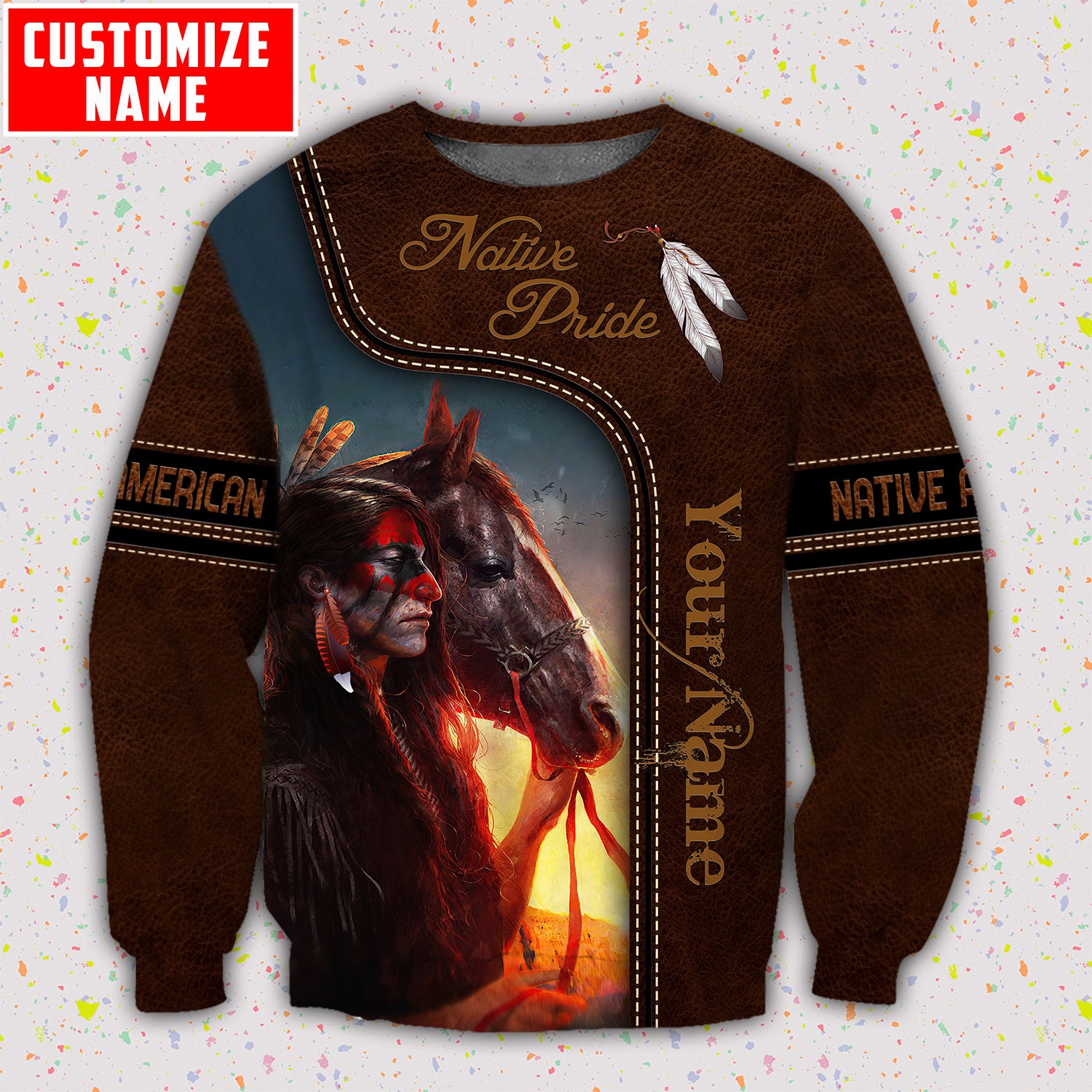 Native American Sweatshirt, Native Horse Fashion Sweatshirt, Harajuku ...