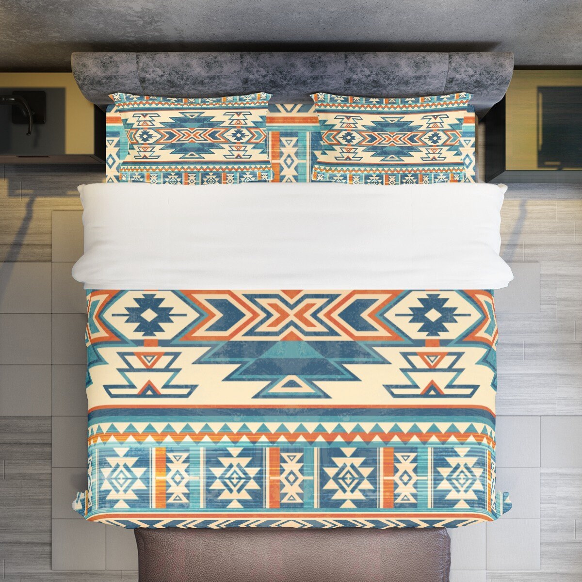 Native American Indian Duvet Cover Set Geometric Ethnic Bedding Cover ...