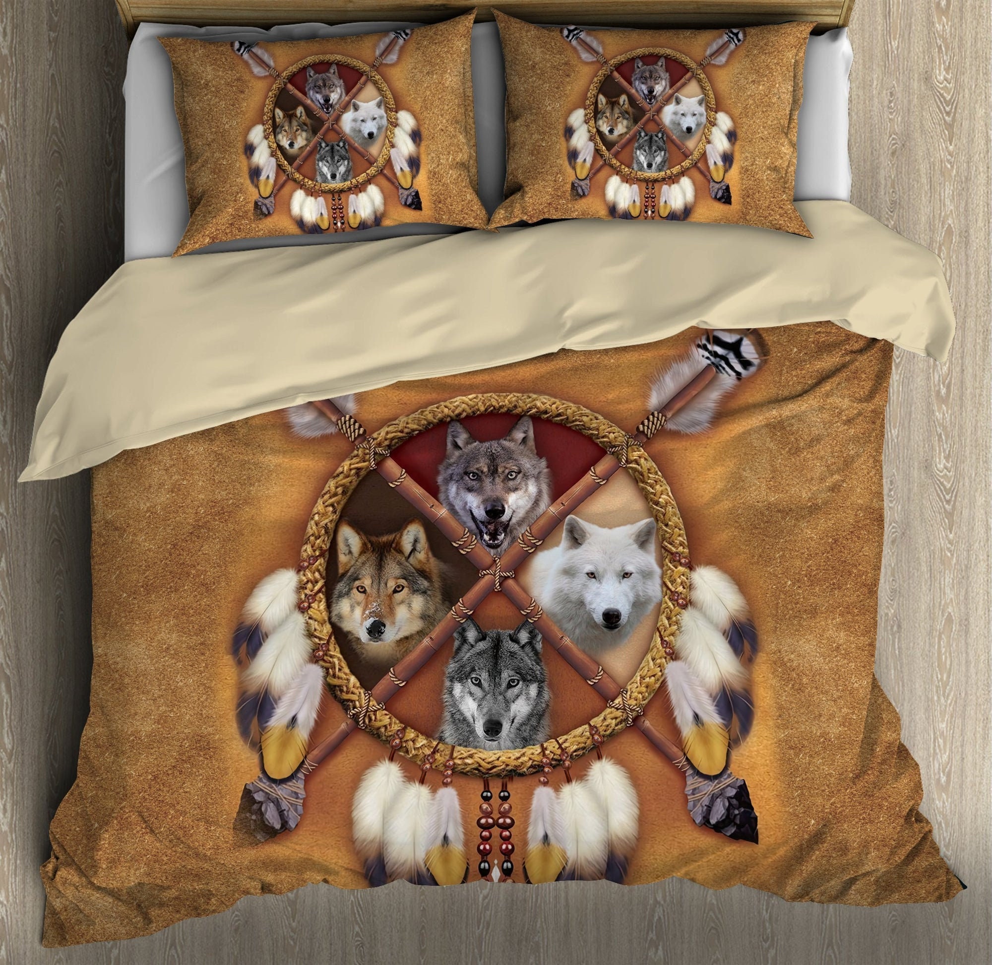 Native American Bedding Set Wolf 3D Printed Bedding Cover Wolf Bedding ...