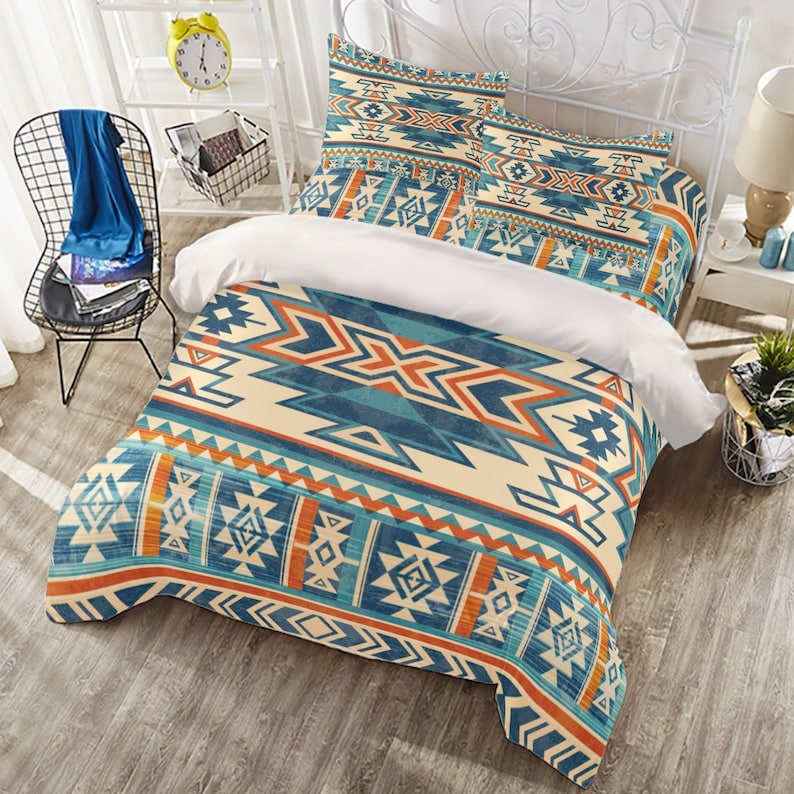 Native American Indian Duvet Cover Set Geometric Ethnic Bedding Cover ...