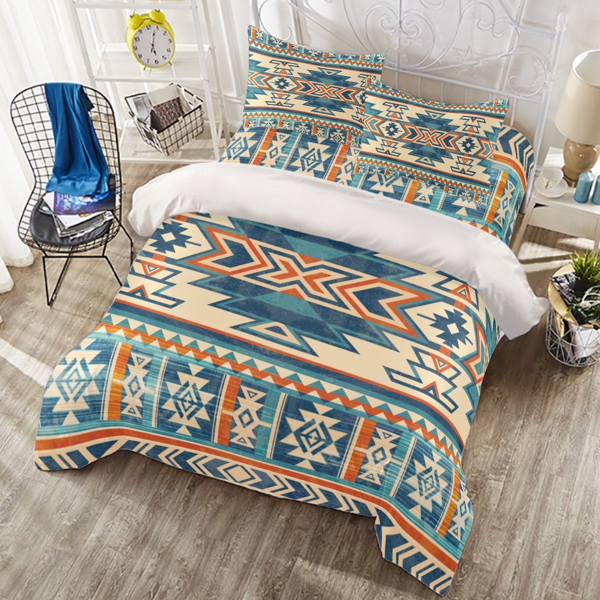 Native American Indian Duvet Cover Set Geometric Ethnic Bedding Cover ...