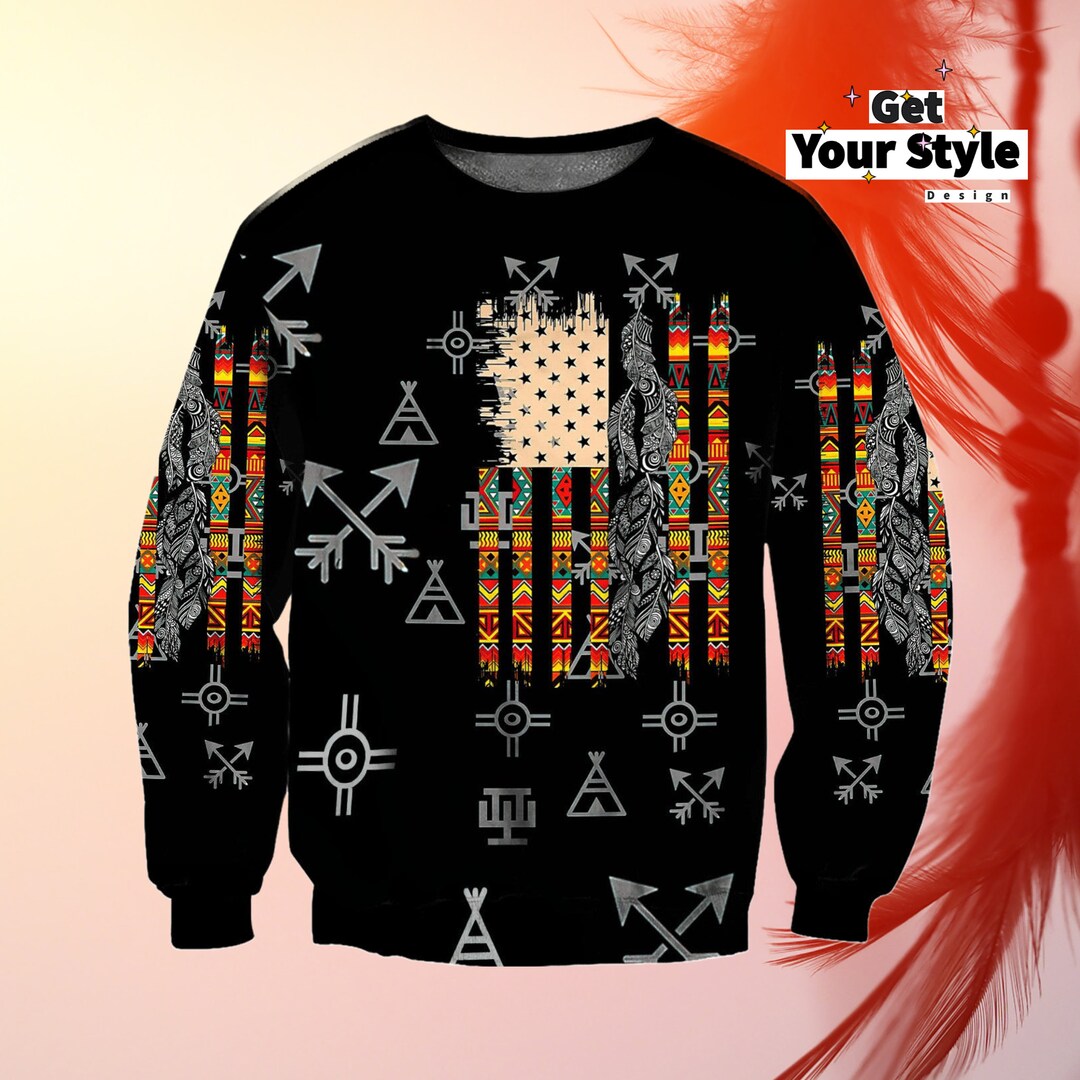 Native American Sweatshirt, Love Native Clothing, Native Sweatshirt 3D ...