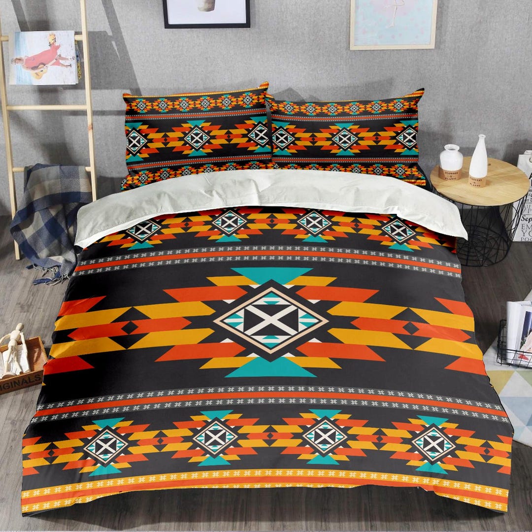 Aztec Duvet Cover Ethnic Abstract Bedding Set, Aztec Gifts, Tribal Folk ...