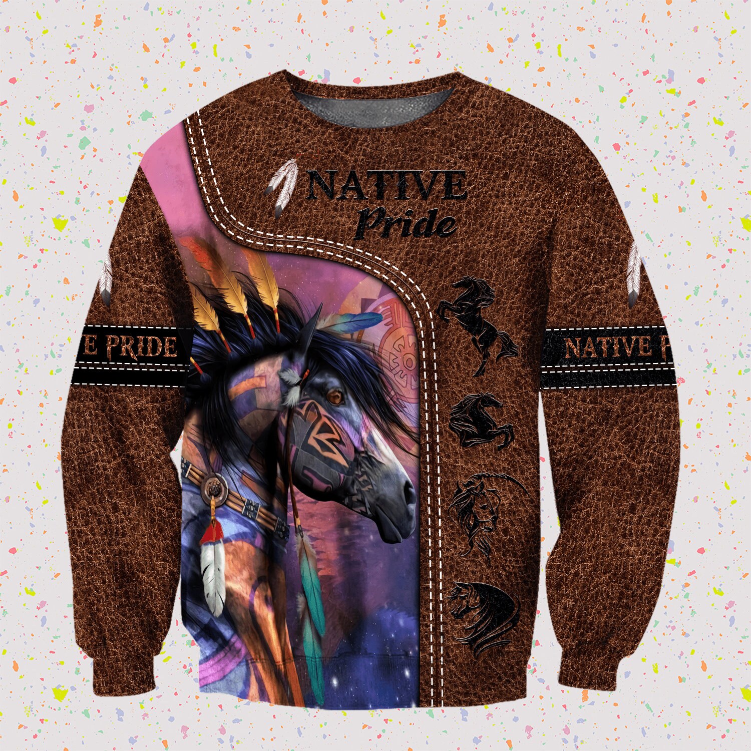 Native American Sweatshirt, Native Horse Fashion Sweatshirt, Harajuku ...