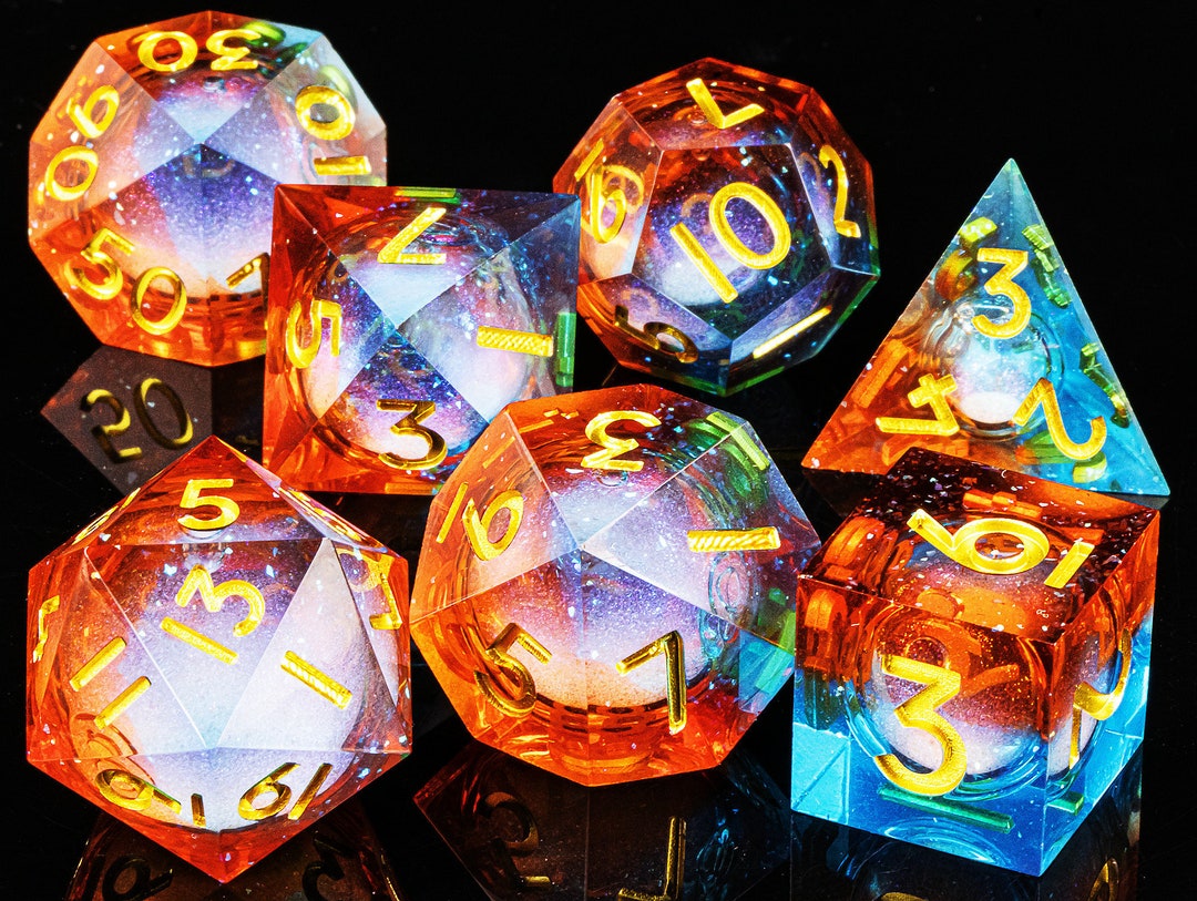 Galaxy Liquid Core Dice Set Liquid Core Dungeons and Dragons Dice Set ...