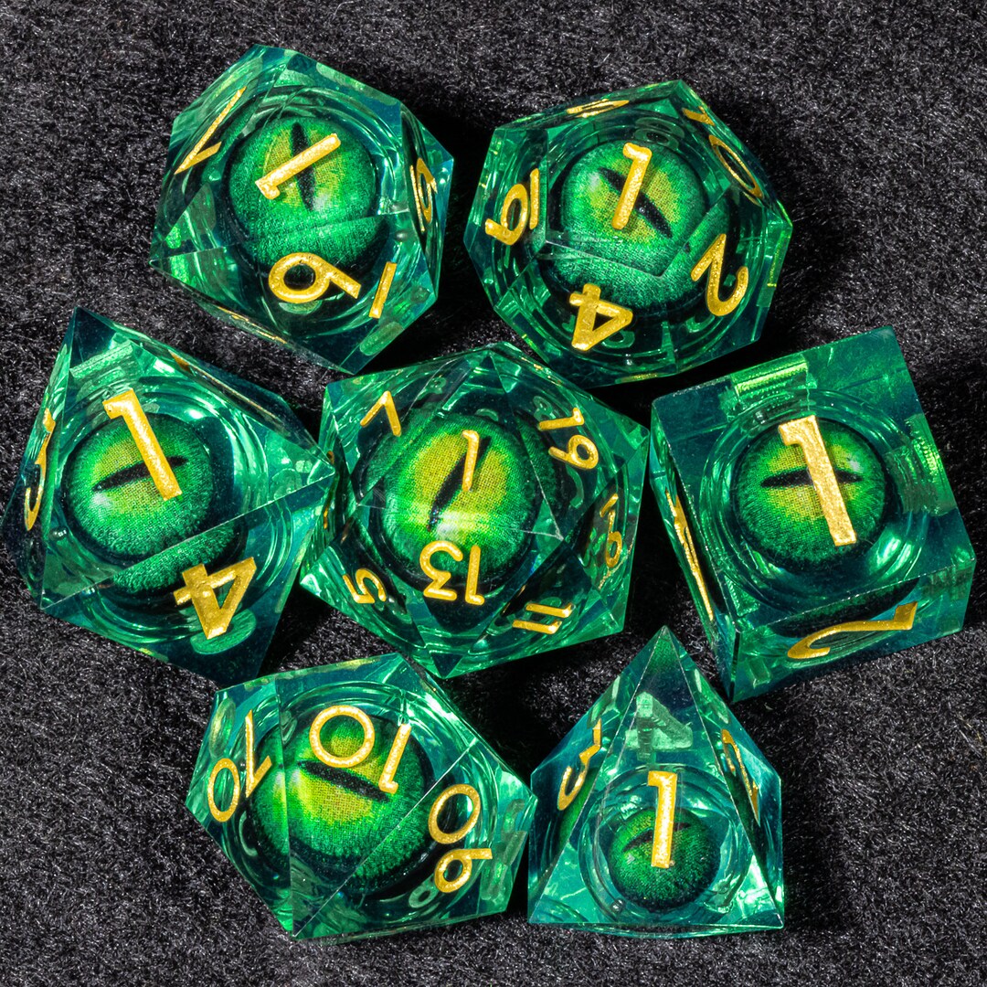 Beholder's Eye Liquid Core Dice Set for Role Playing Games Dragon Eyes ...