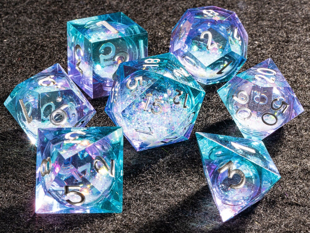 Dnd Dice Set Liquid Cores Galaxy Liquid Core Dice Set Full - Etsy