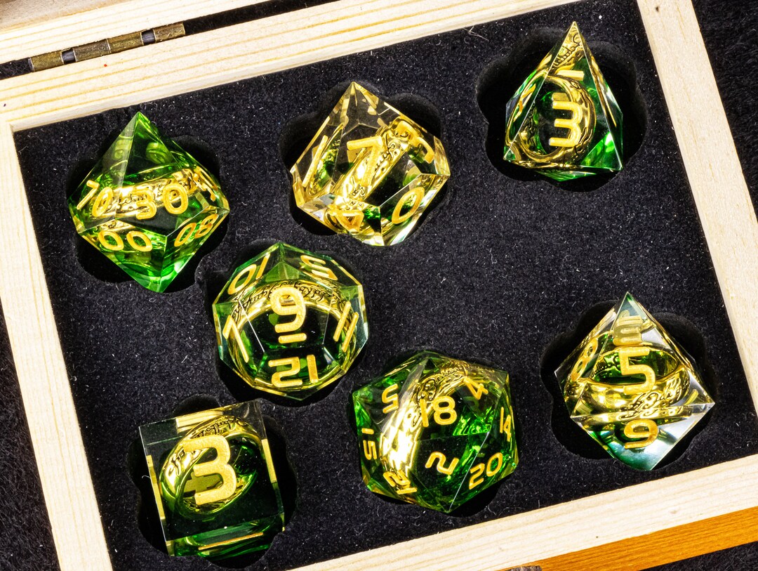 The Rings Resin Dnd Dice Set , Handmade Resin Dice for Dungeons and ...