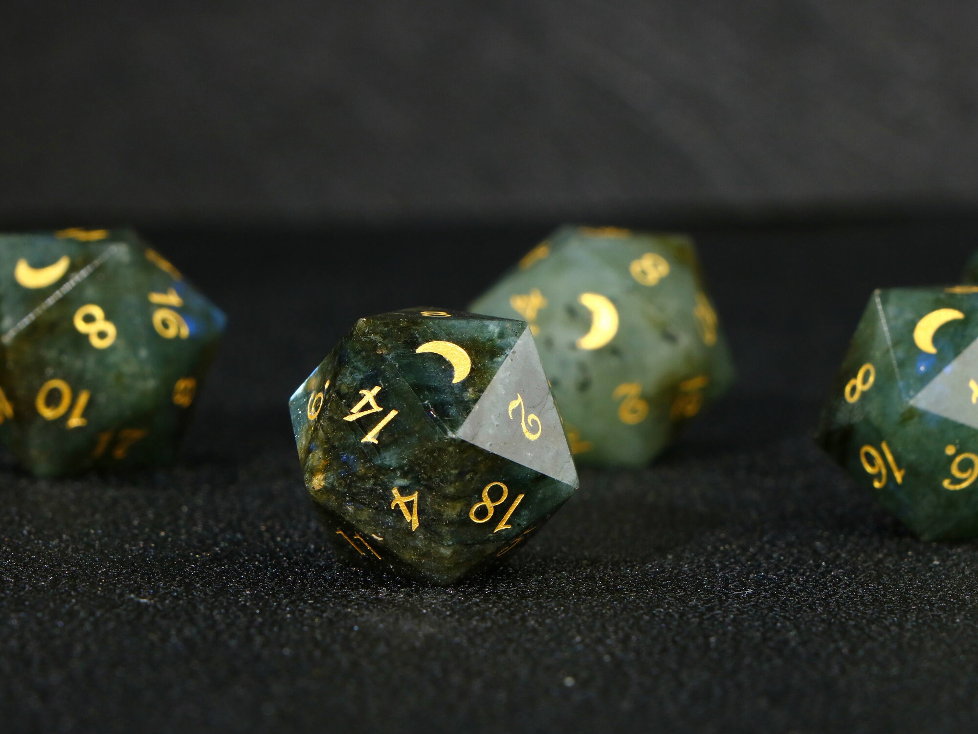 Full Set Labradorite Gemstone Dnd Dice Set Engraved / | Etsy