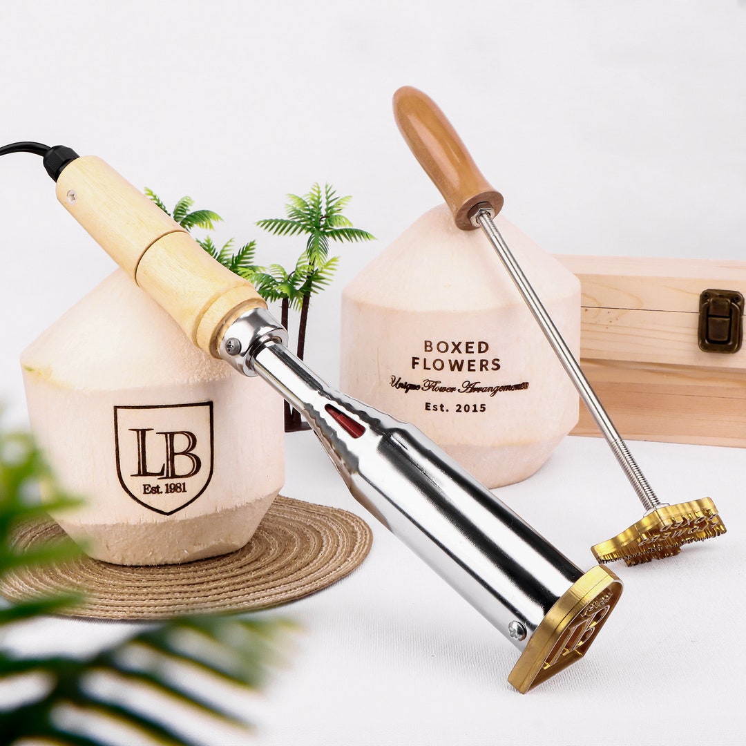 Custom Coconut Stamp, Custom Image Brand, Wood Branding Iron, Leather ...