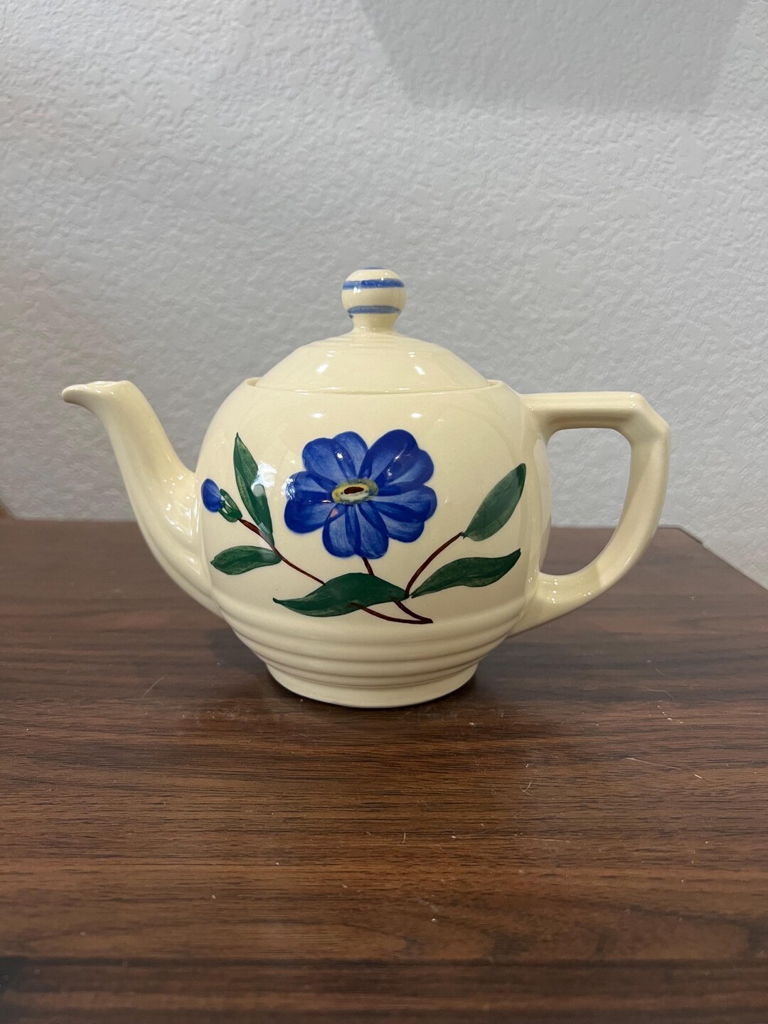 USA Blue Flowers Teapot - Etsy
