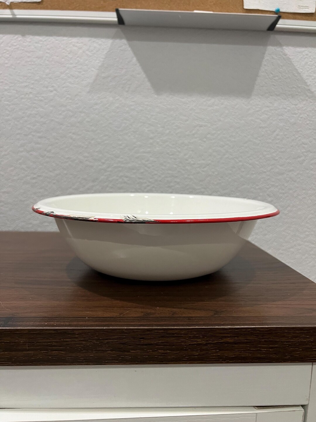 White Enamelware Basin - Etsy