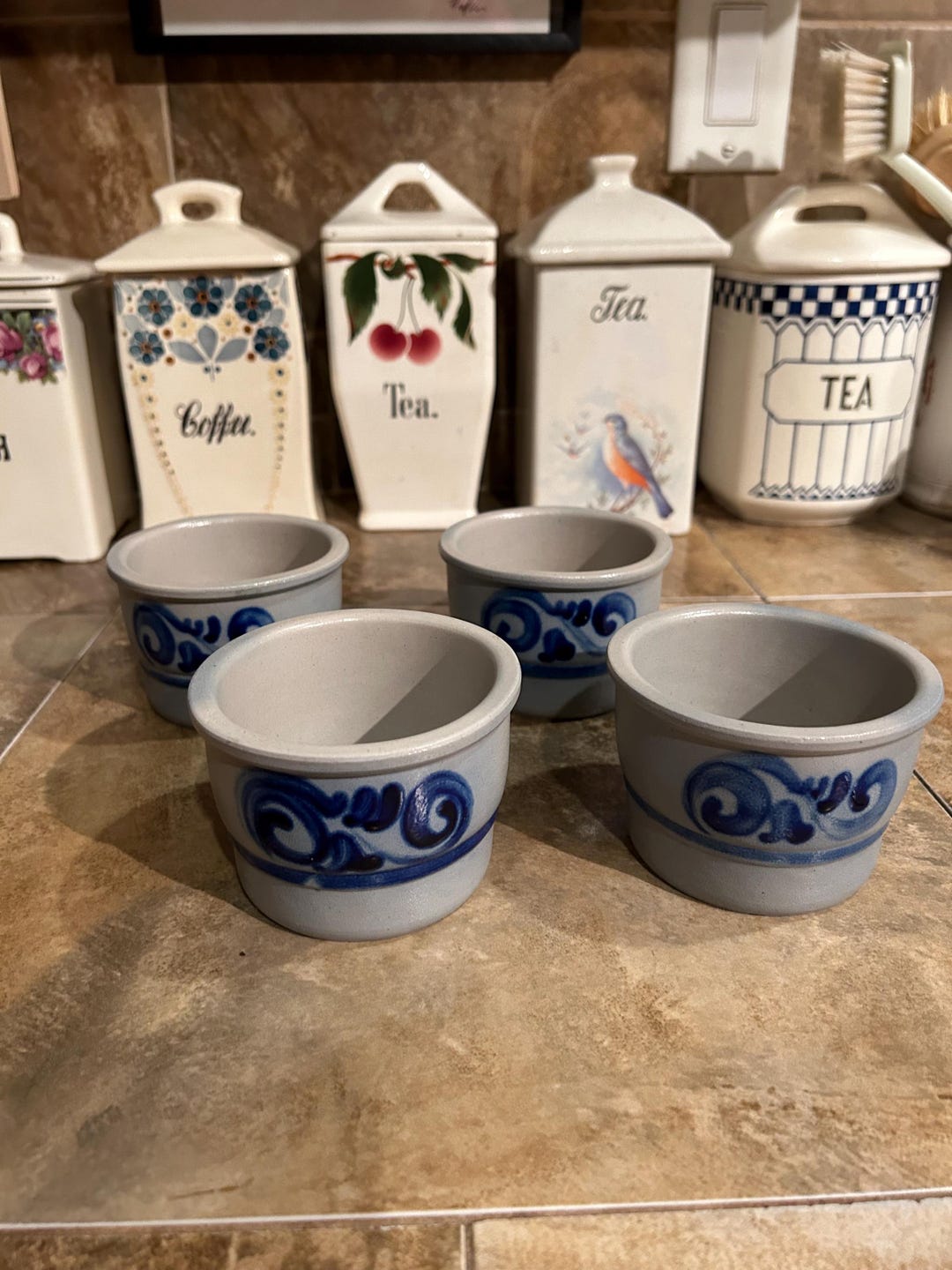 Salt Glazed Small Pottery Crocks - Set of 4 - Etsy