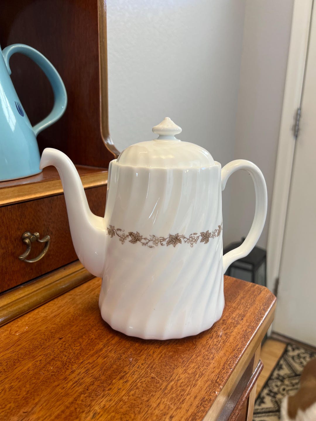 Minton Vineyard White Coffee Pot or Teapot - Etsy