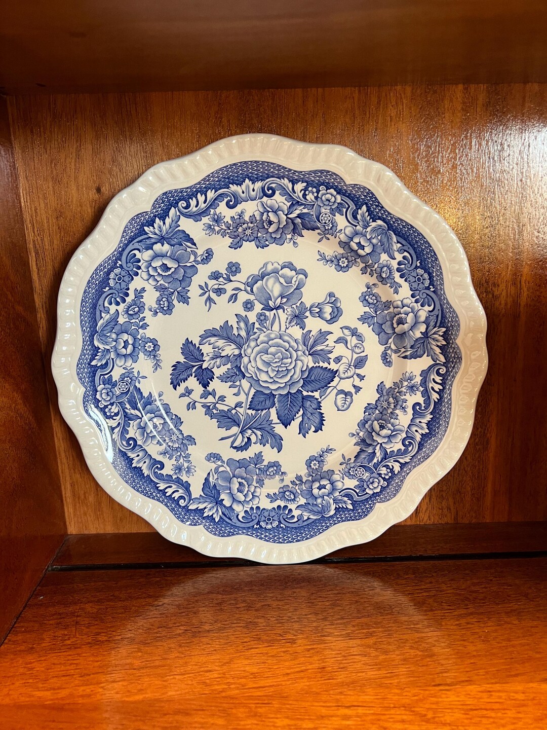 Spode Blue Room British Flowers Plate - Etsy