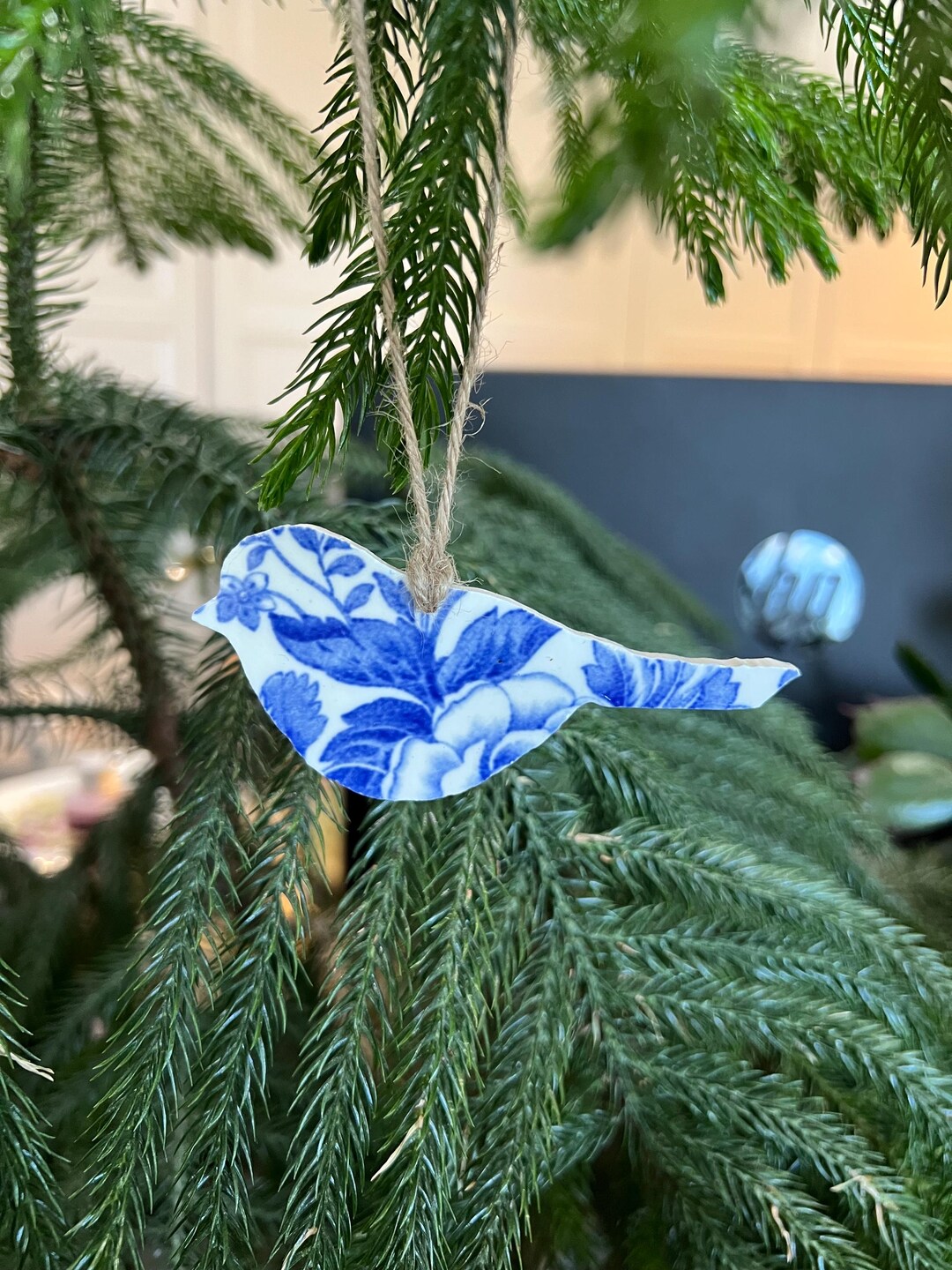 Spode Blue Floral Bird Ornament - Etsy