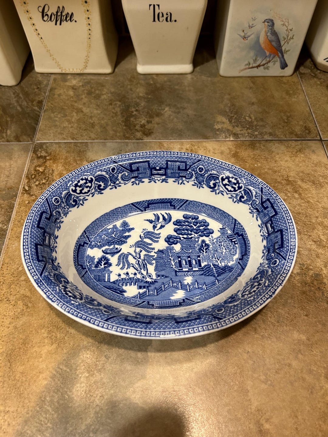 Ridgway Blue Willow Oval Serving Bowl - Etsy