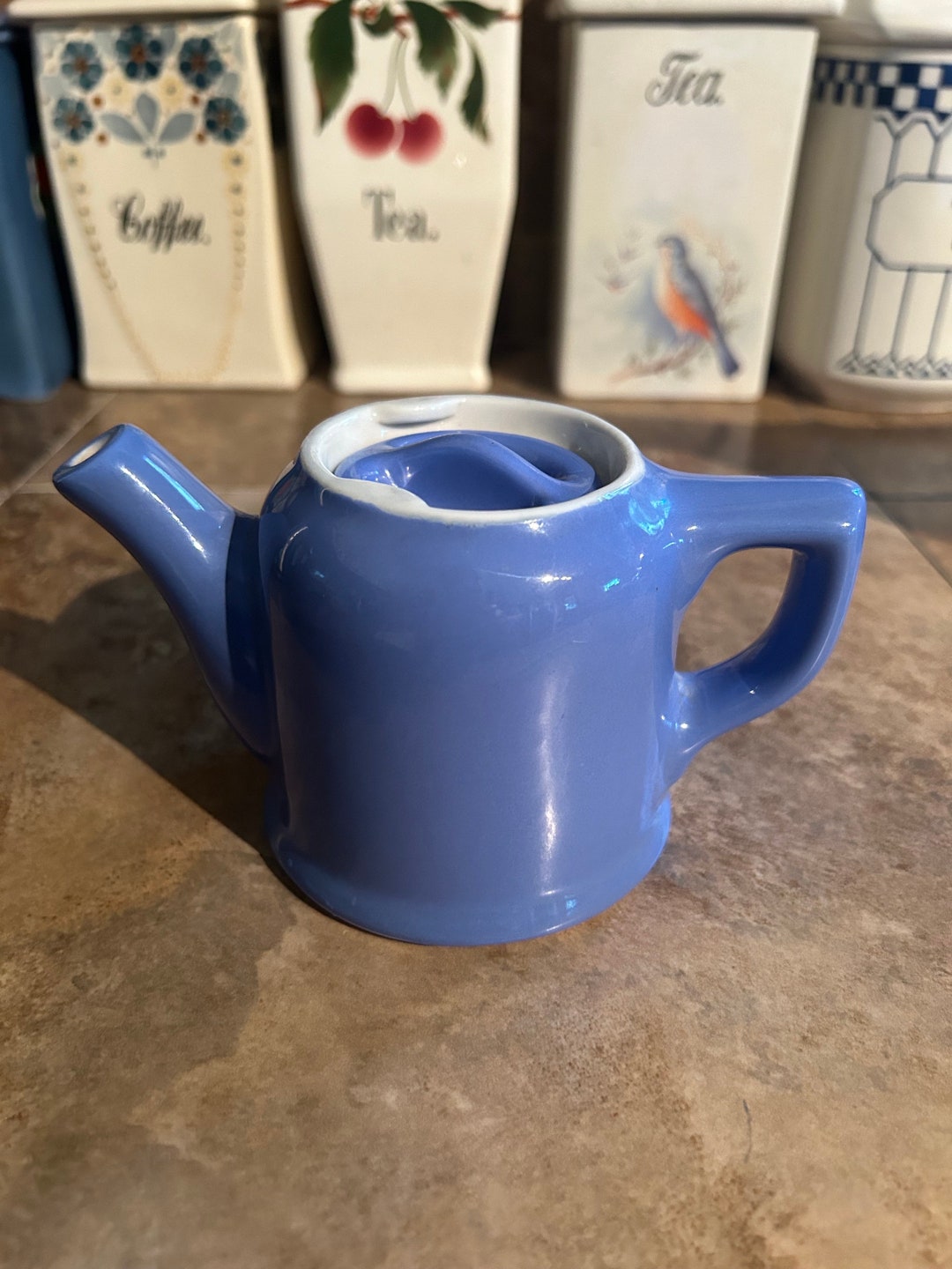 Vintage Hall Single Serve Blue Teapot - Etsy