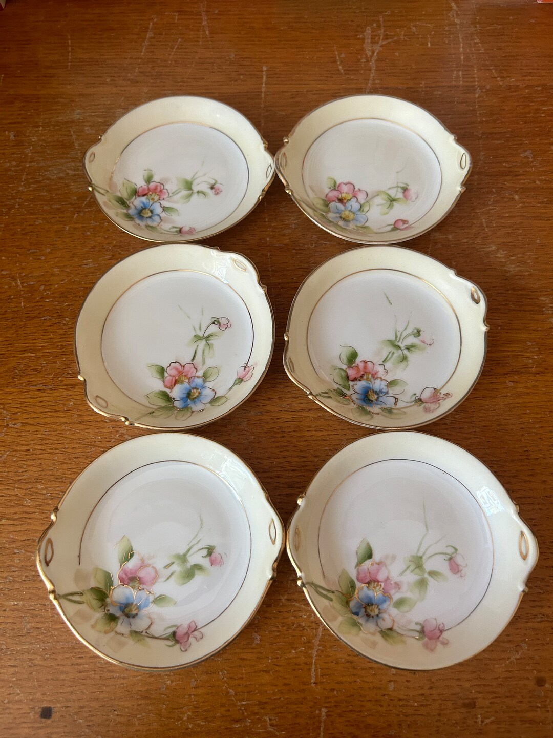 Nippon Hand Painted Butter Pats Set of 6 - Etsy