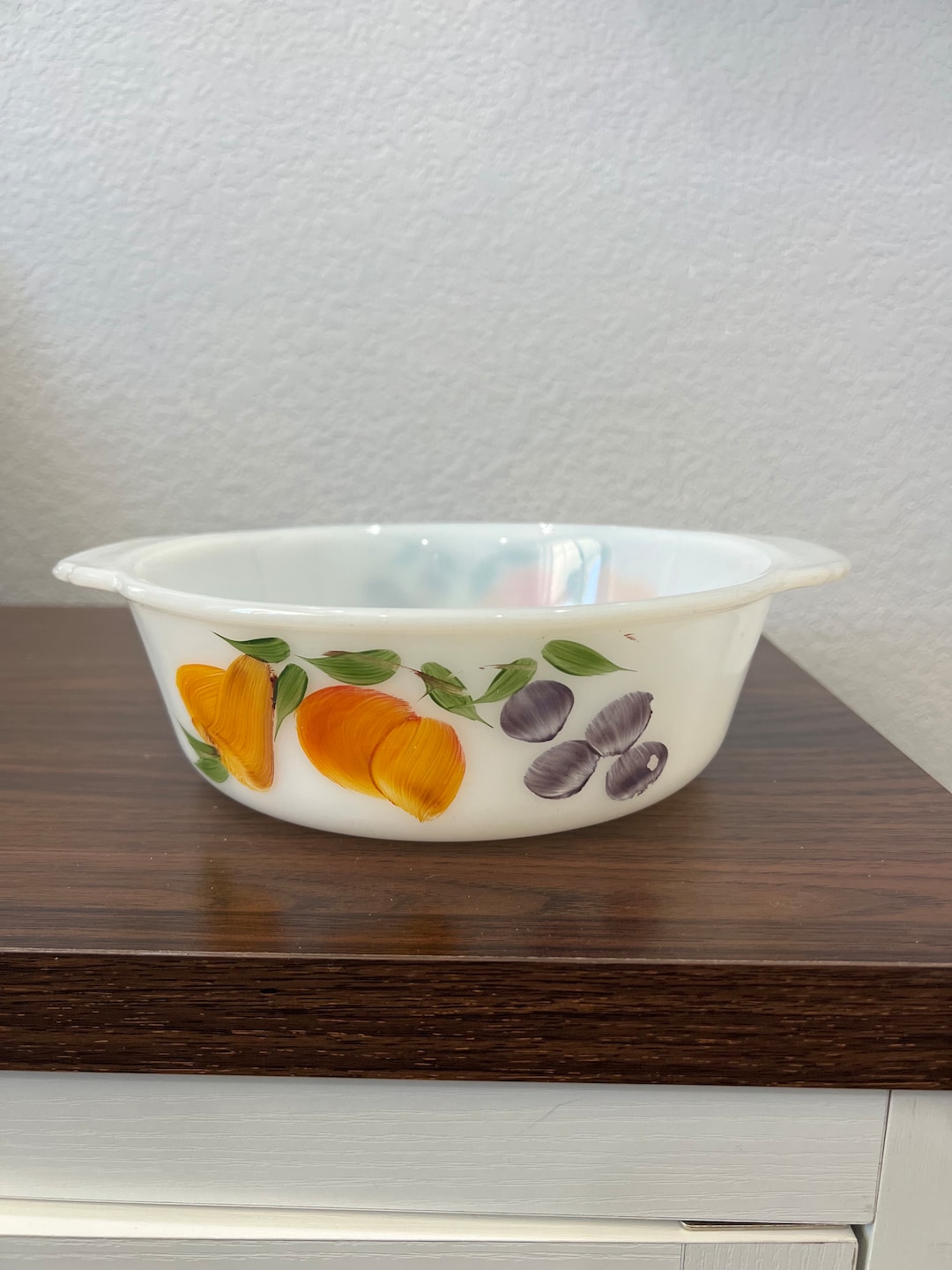 Fire King Fruit Pattern Casserole Dish - Etsy