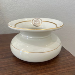 Hall White and Gold Spittoon - Etsy