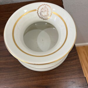 Hall White and Gold Spittoon - Etsy