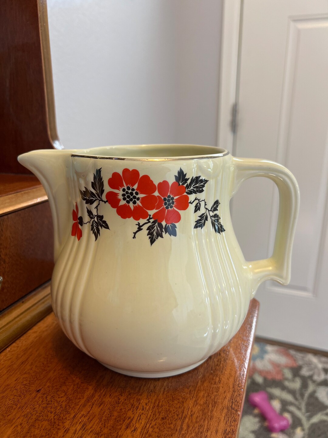 Vintage Hall’s Red Poppy Pitcher - Etsy