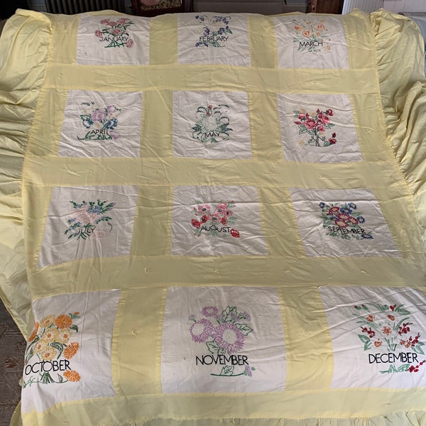 Embroidered Quilt - Etsy