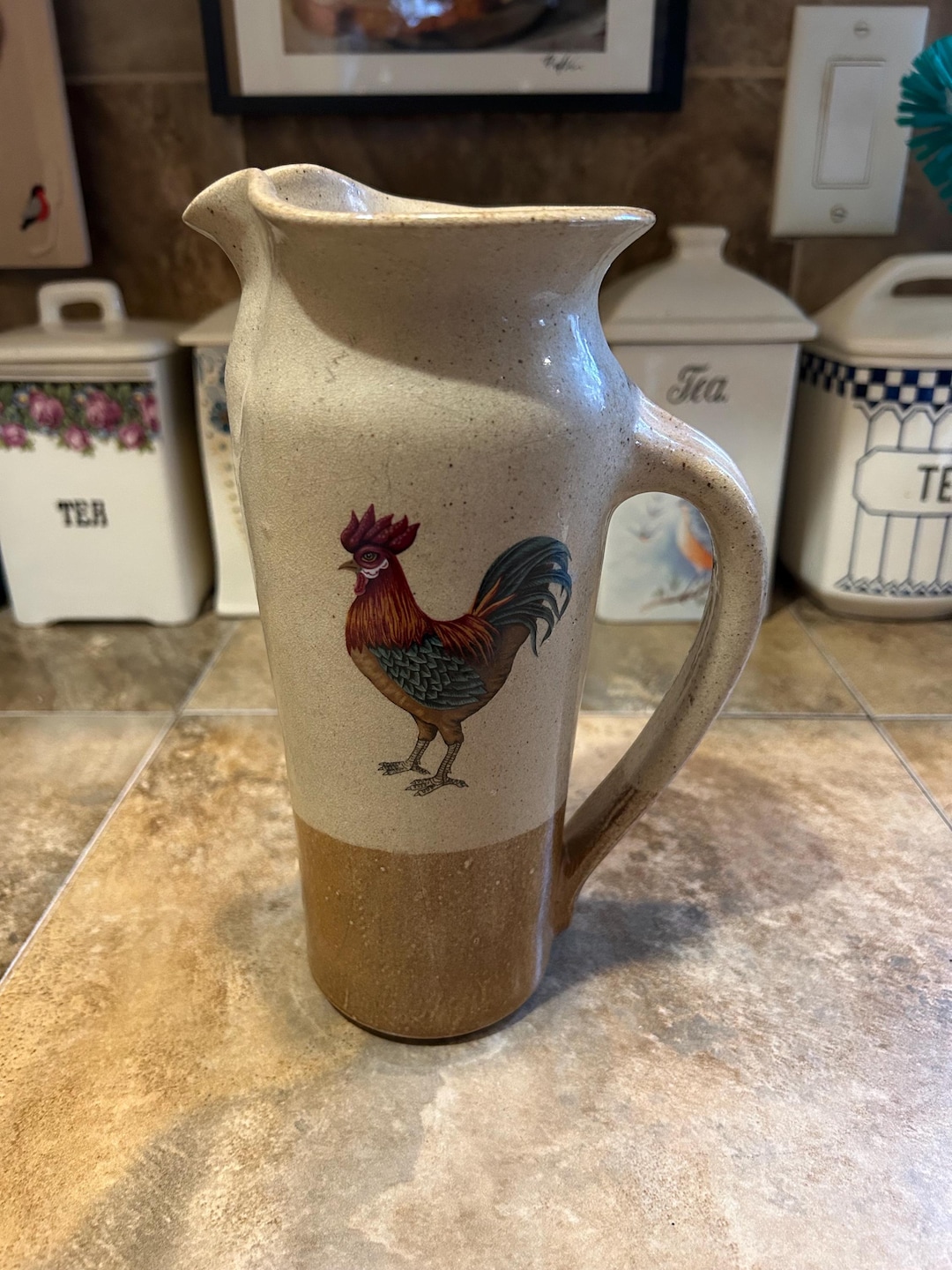 Monroe Salt Works Pottery Pitcher - Rooster - Etsy
