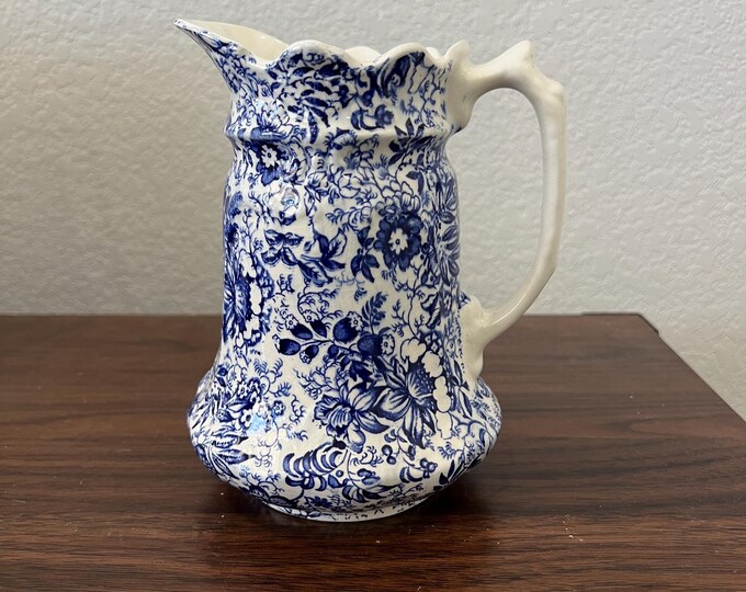 James Kent Old Foley Blue and White Pitcher - Etsy