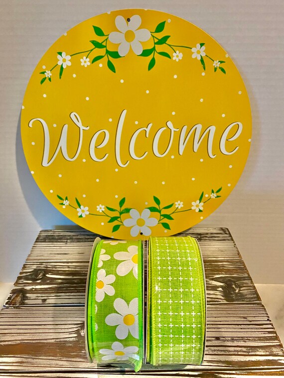 12 Inch Welcome Daisy Spring Metal Sign Wreath Attachment | Etsy