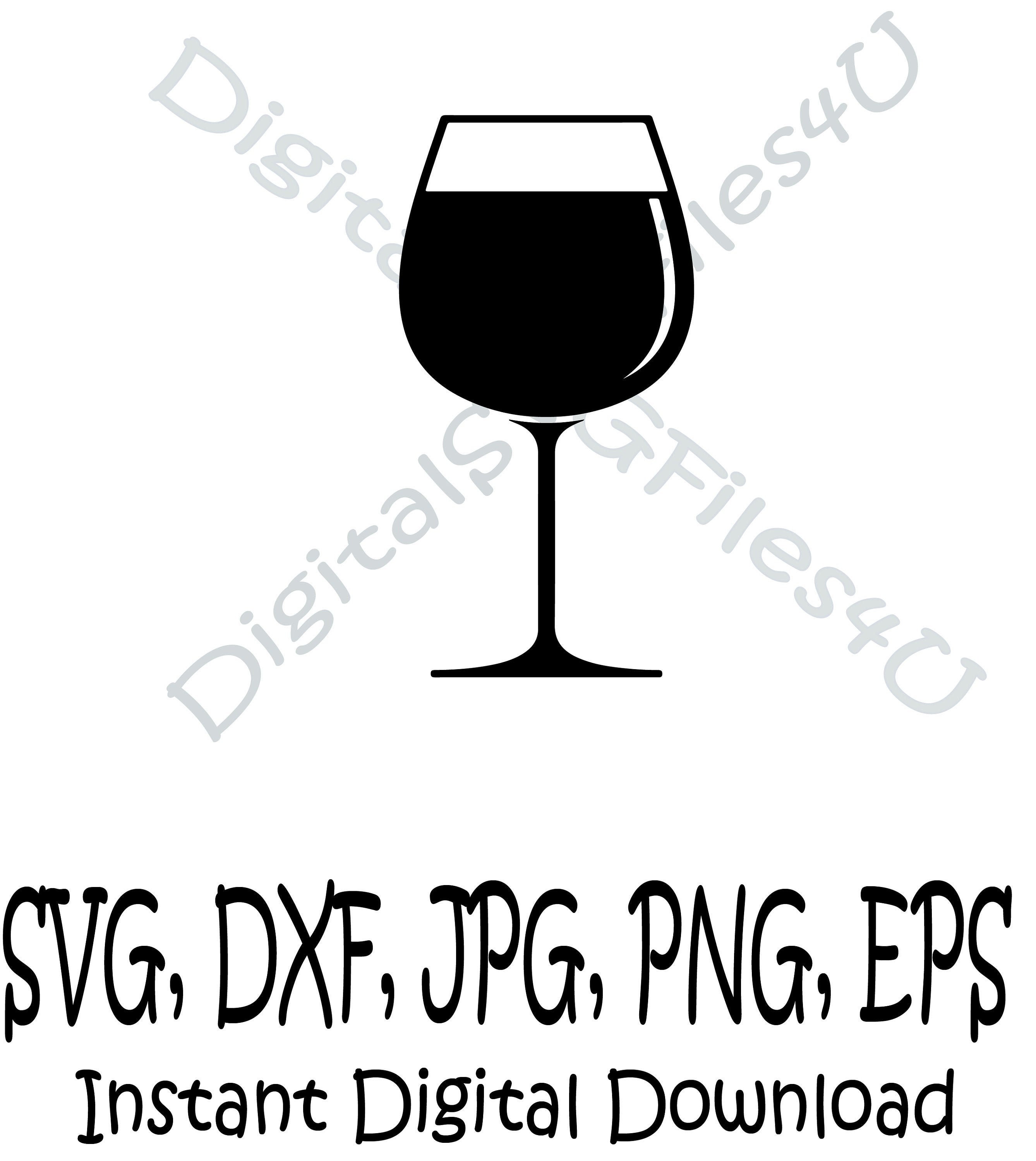 Wein Glas SVG, Wein Svg, Rotwein Glas Svg, Weißwein Glas Svg, voller ...